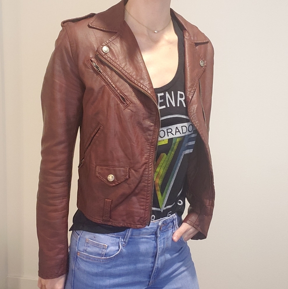Divided | Jackets & Coats | Rust Red Leather Jacket | Poshmark